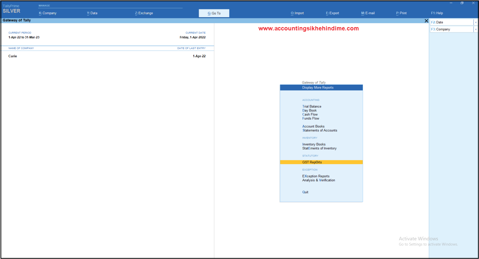 How To Export Gstr 1 From Tally Prime In Json File