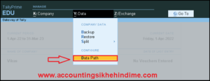 Tally Prime मे Data Backup and Restore कैसे करे। - Accounting सीखे हिंदी मे