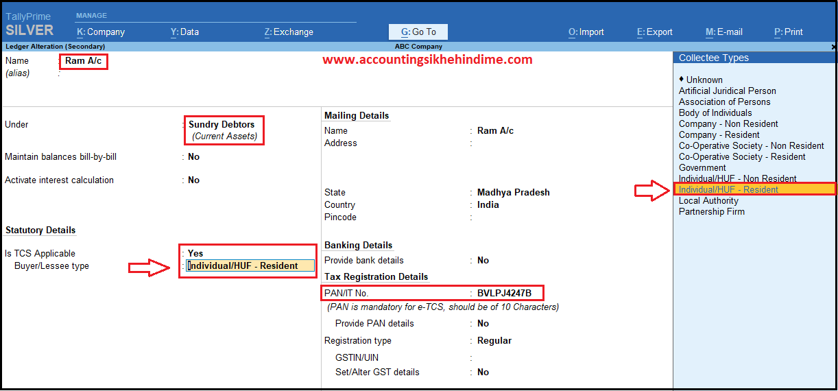 Tally Prime मे TCS Entry की पूरी जानकारी। Sale Bill मे Automatic TCS ...
