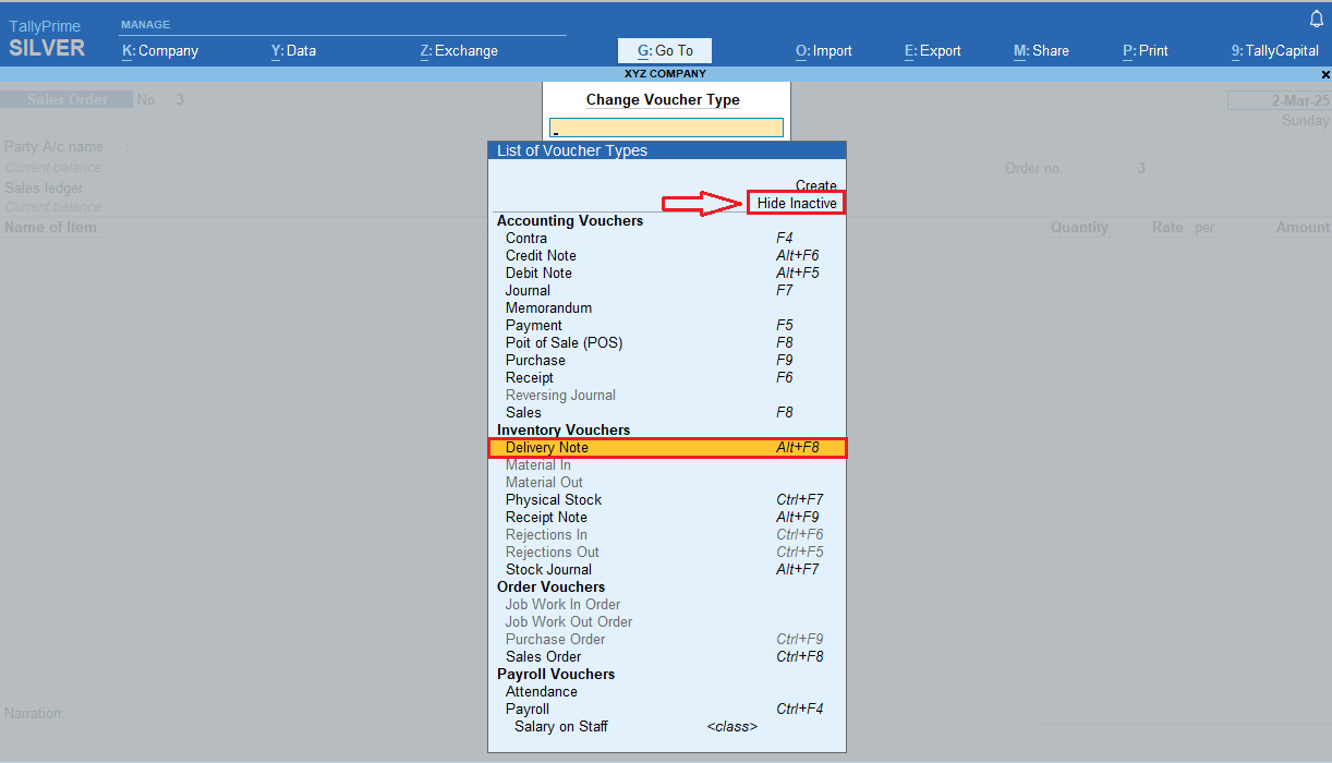 Tally Prime मे Delivery Note कैसे बनाये। - Accounting सीखे हिंदी मे